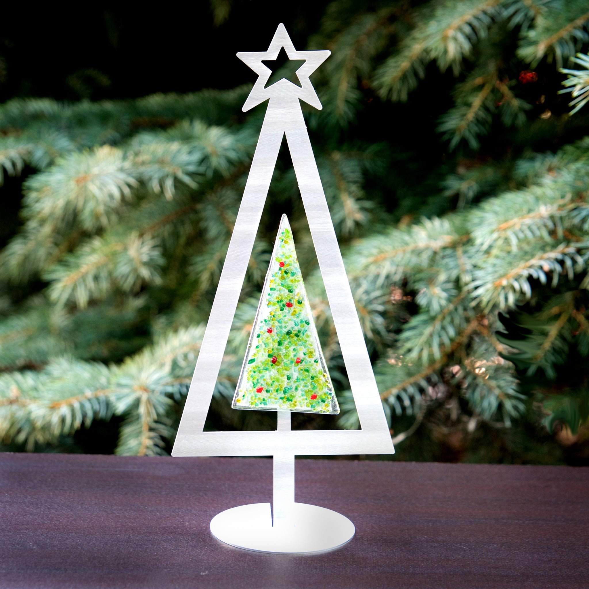 Triangle Twist Tree - Freestanding – Sondra Gerber - Metal Petal Art